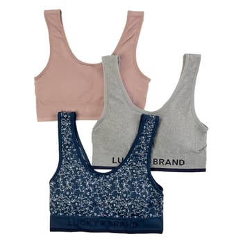 Womens Lucky Brand 3pk. Seamless Logo Wire-Free Bras LVD27154ABV - Boscov's