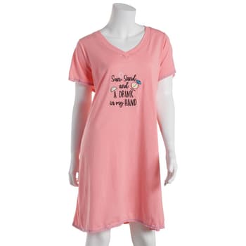 Plus Size René Rofé Sun Sand A Drink In My Hand Nightshirt - Boscov's