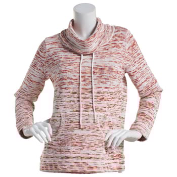Petite Preswick & Moore Space Dye Drawstring Cowl Neck Sweater - Boscov's