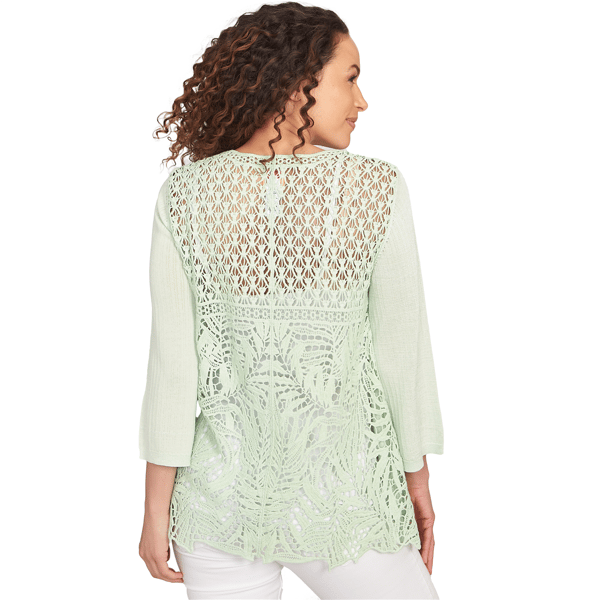 Womens Ruby Rd. Tropical Oasis Lace Back Duster Cardigan - Boscov's