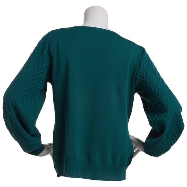 Petite Zac & Rachel Long Chevron Sleeve Pullover Sweater - Boscov's