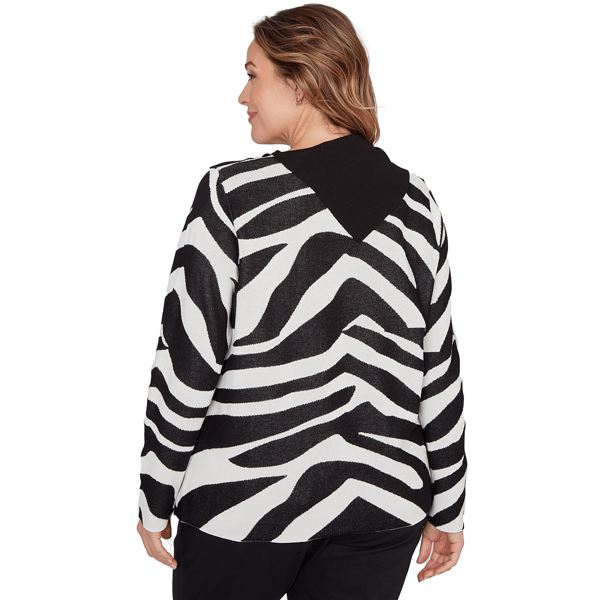 Plus Size Emaline Holiday Items Long Sleeve Zebra Sweater - Boscov's