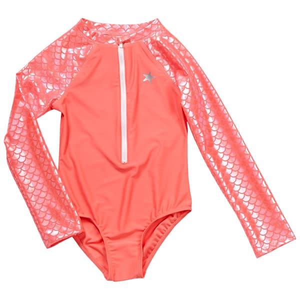 Girls (7-10) Floatimini® Mermaid Rash Guard One Piece Swimsuit - Boscov's