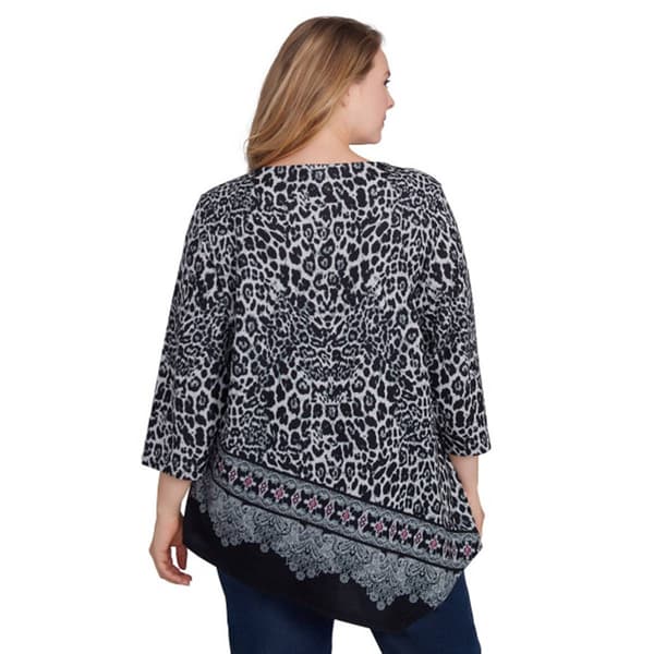 Plus Size Ruby Rd. Cozy Season Asymmetric Leopard Tee - Boscov's