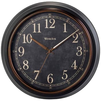 Westclox 15.5in. Black & Bronze Wall Clock - Boscov's