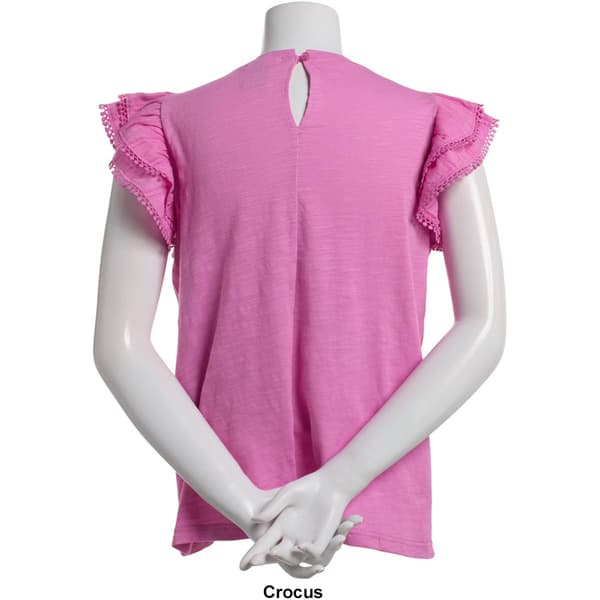 Womens Architect® Solid Flutter Sleeve Knit Slub Tee - Boscov's