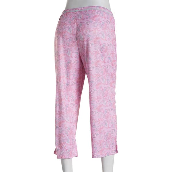 Petite Jessica Simpson Ribbed Brushed Paisley Capri Pajama Pants - Boscov's