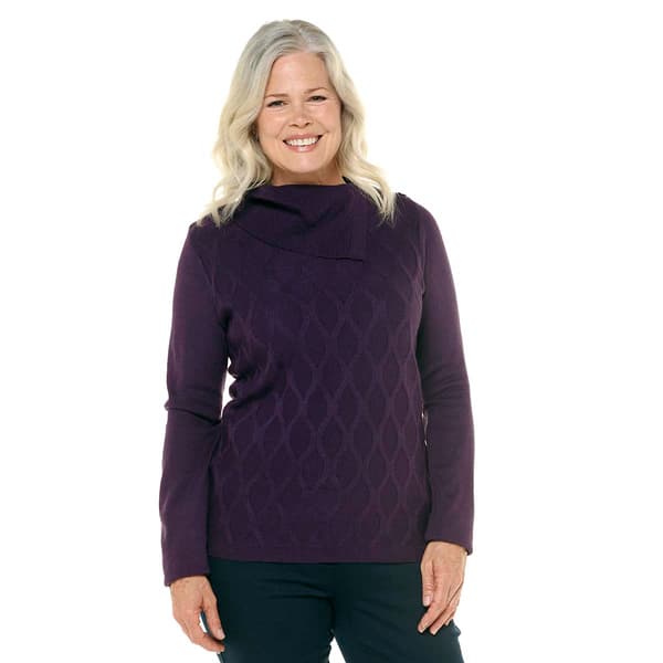Petite Napa Valley Long Sleeve Diamond Envelope Neck Sweater - Boscov's