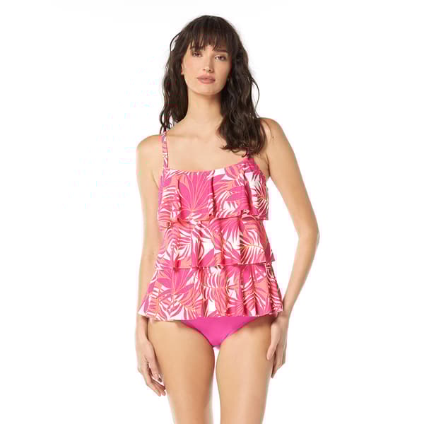 Womens Beach House 3Tiered Leaf Ruffle Tankini Swim Top - Boscov's