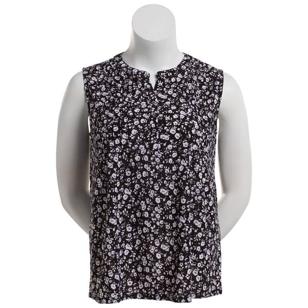 Womens Napa Valley Sleeveless Floral Blouse - Black/White - Boscov's