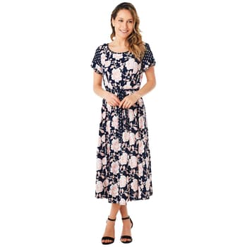 Petite Perceptions Double Ruffle Short Sleeve Midi Dress - Boscov's