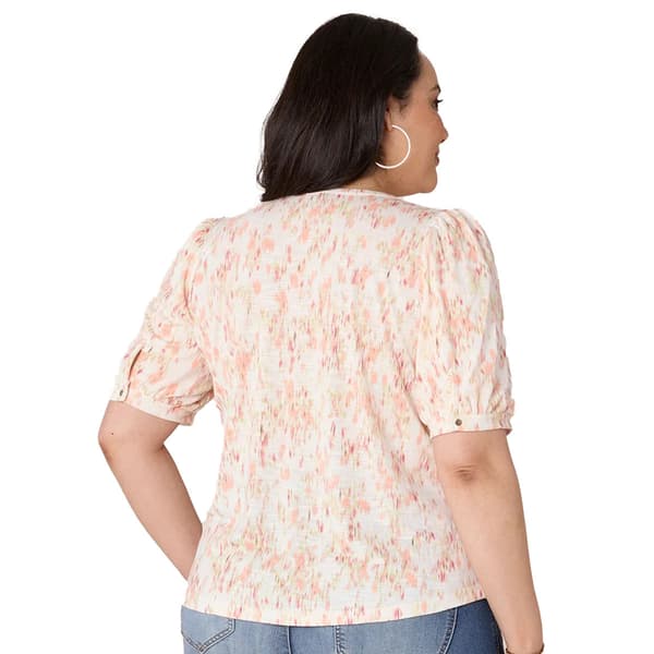 Plus Size Democracy Elbow Puff Blouson Sleeve Crew Neck Blouse - Boscov's