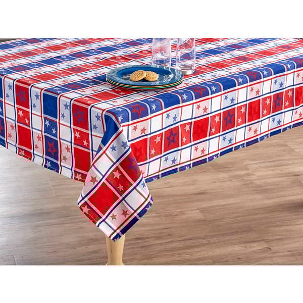 Cottage Classics® Red/White/Blue Plaid Star Tablecloth - Boscov's