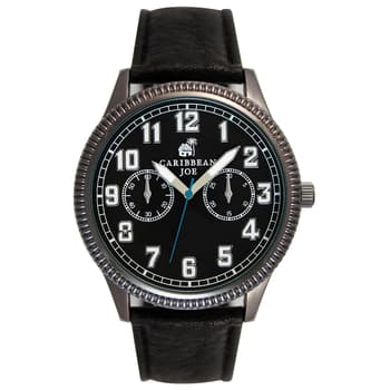 Mens Caribbean Joe Coin Edge Bezel Watch with Black Strap - Boscov's
