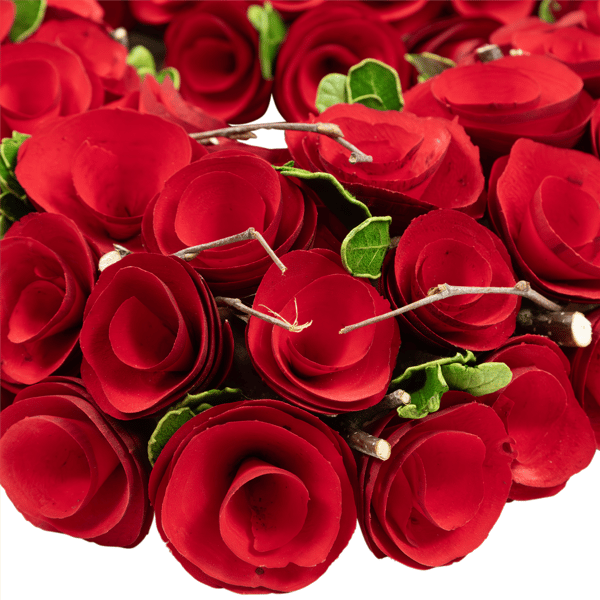 Northlight 13.5in. Wooden Roses Valentine’s Day Heart Wreath - Boscov's