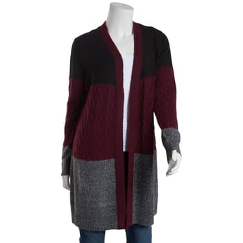 Petites 89th & Madison 32in. Super Soft Color Block Cardigan - Boscov's