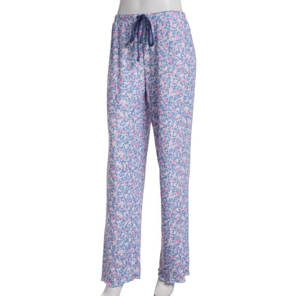 Petite Jessica Simpson Rib Lettuce Paris Flowers Pajama Pants - Boscov's