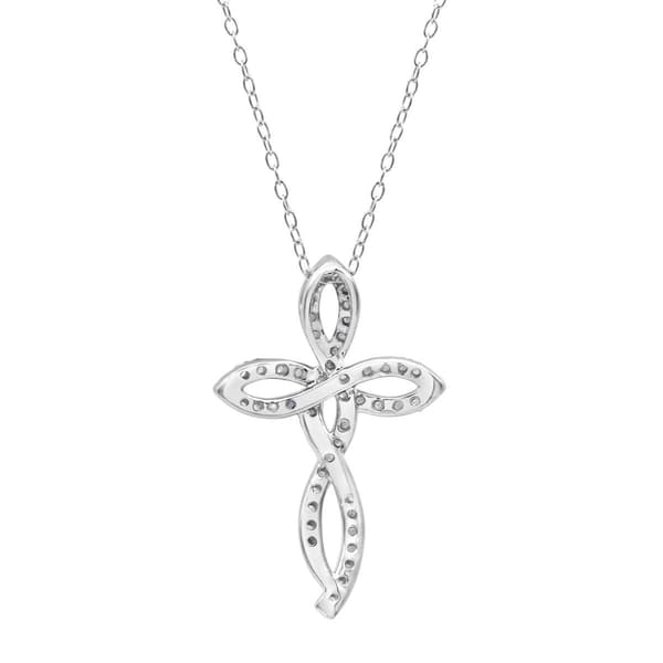 Diamond Classics™ Sterling Silver Diamond Cross Pendant Necklace - Boscov's