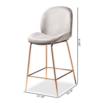 Baxton Studio Lander Modern Velvet Fabric 2pc. Counter Stool Set - Boscov's