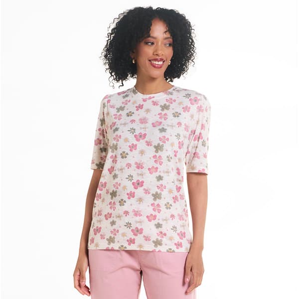 Plus Size Architect® Puff Elbow Sleeve Floral Tee - Boscov's