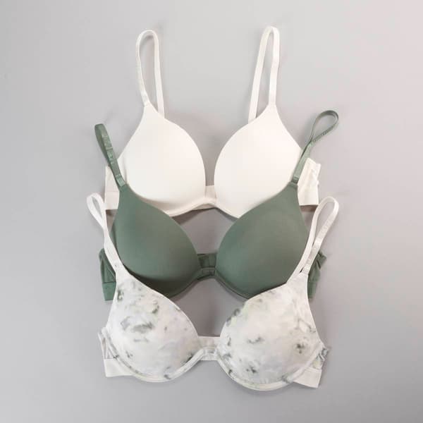 Womens Danskin 3pk. Micro Bras w/Brand Logo Straps DS6097-3PKC - Boscov's