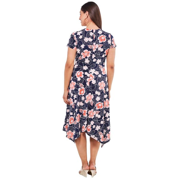 Womens Perceptions Short Sleeve Floral Side Knot Wrap Dress - Boscov's