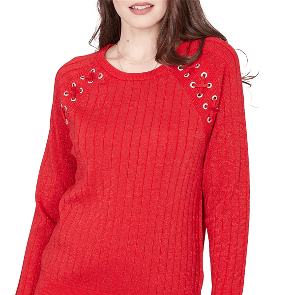 Womens Emaline Holiday Items Long Sleeve Ribbed Sweater - Boscov's