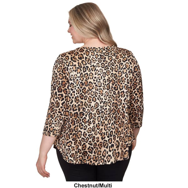 Plus Size Ruby Rd. Must Haves II Cheetah O Ring Blouse - Boscov's
