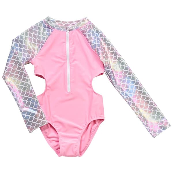 Girls (7-10) Floatimini® Rash Guard Cutout One Piece Swimsuit - Boscov's