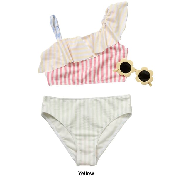 Girls (7-12) Rachel Zoe 2pc. Stripe Swim Set - Boscov's