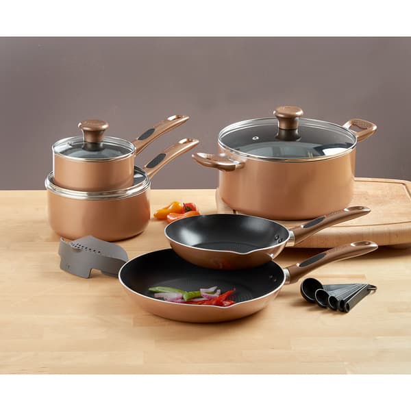 T-Fal® Wearever 14pc Excite Non-Stick Cookware Set - Bronze - Boscov's