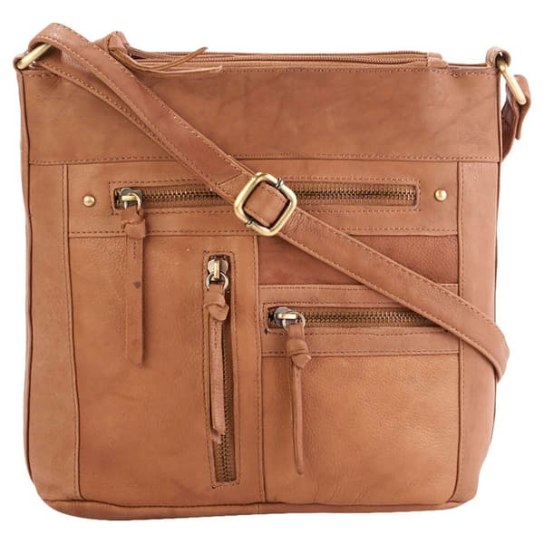 Great American Leatherworks Multi Zip Bucket Crossbody - Boscov's