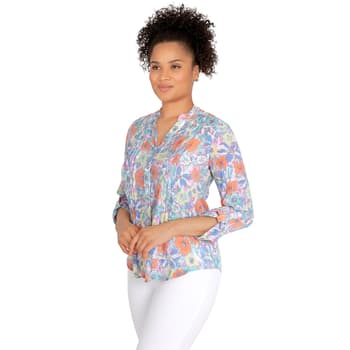 Womens Ruby Rd. Wovens Floral Casual Button Down Blouse - Boscov's