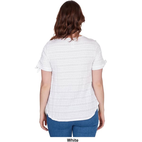 Petite Ruby Rd. Tropical Twist Stripe Knit Decorative Blouse - Boscov's