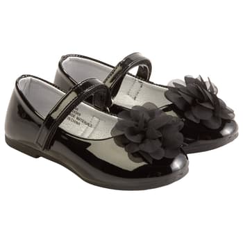Little Girl Josmo Flower Black Mary Jane Flat Shoes - Boscov's