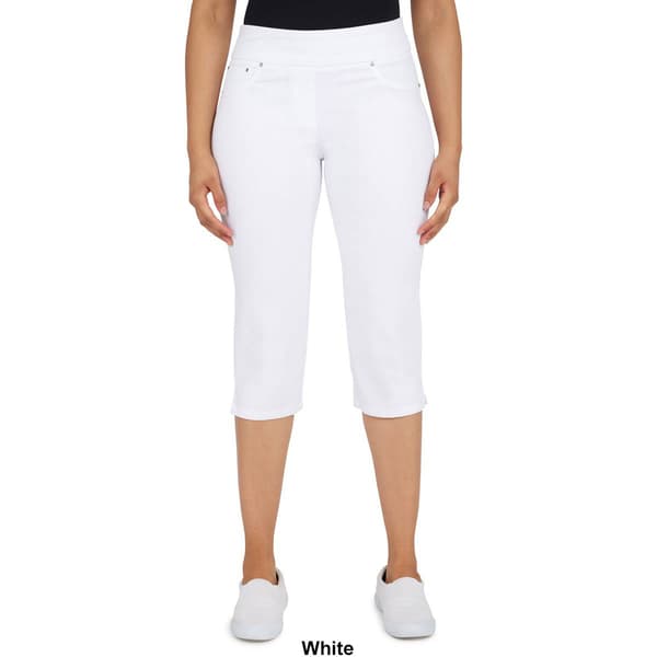 Petite Ruby Rd. Key Items Stretch Denim Split Hem Capri Pants - Boscov's