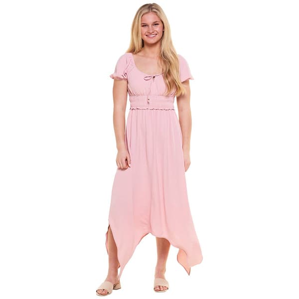 Juniors Derek Heart Short Sleeve Airflow Foam Hanky Maxi Dress - Boscov's