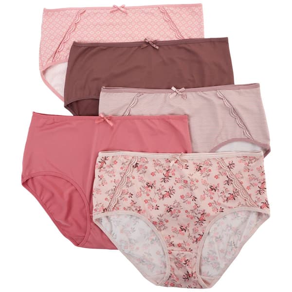 Plus Size Laura Ashley® 5pk. Full Brief Panties LS8609-5PKGP - Boscov's