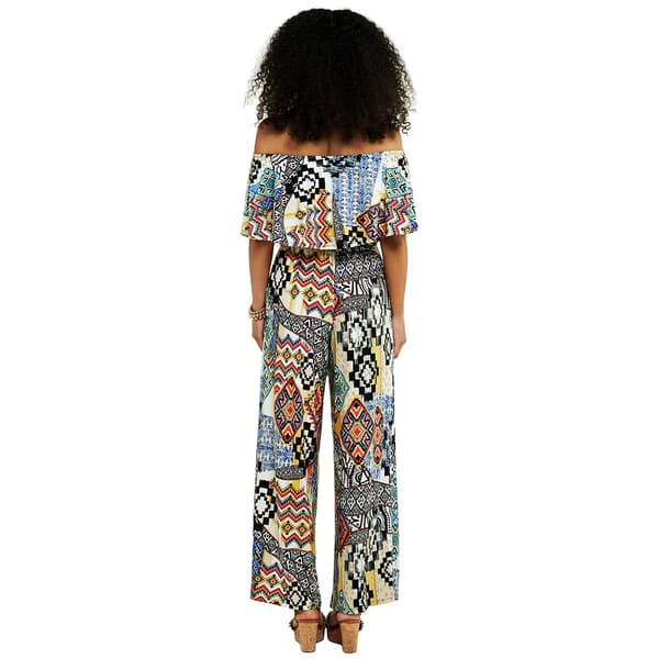 Plus Size Violet B Off The Shoulder Aztec Jumpsuit - Boscov's