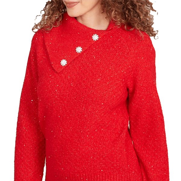 Womens Skye’s the Limit It’s A Party Snowflake Rhinestone Sweater ...