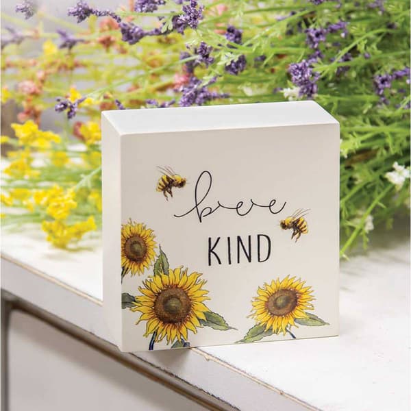 The Hearthside Collection Bee Kind Sunflower Box Sign - Boscov's
