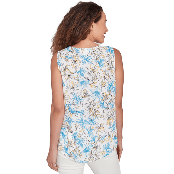 Petite Emaline Boston Sleeveless Square Neck Floral Blouse - Boscov's