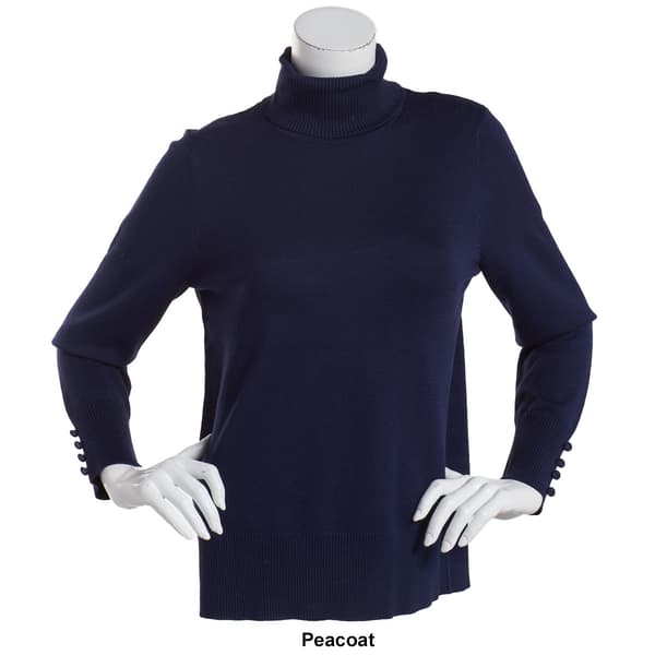 Womens Retrology Long Button Sleeve Turtleneck Sweater - Boscov's