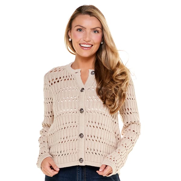 Petite Architect® Pointelle Stitch Chanel Cardigan - Boscov's