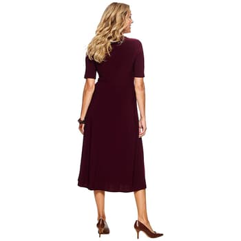 Womens MSK Solid Elbow Sleeve Surplice Midi Dress - Boscov's
