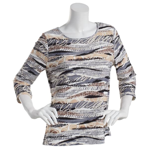 Petites Emily Daniels 3/4 Sleeve Brushed Abstract Blouse - Boscov's