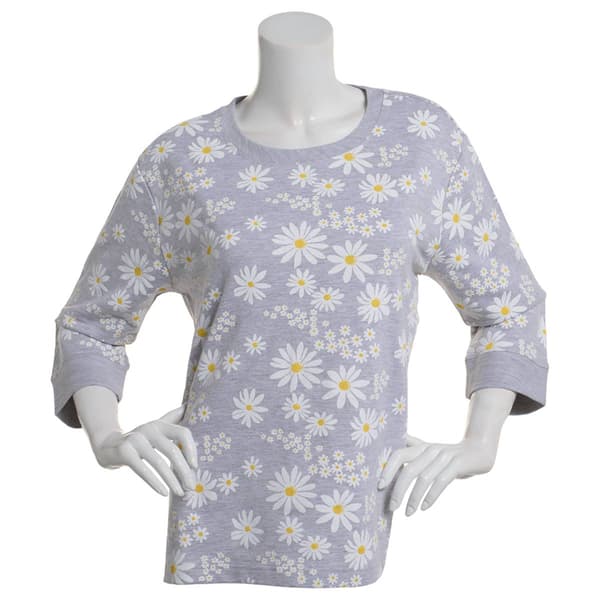 Plus Size Bonnie Evans 3/4 Sleeve Floral Pullover Sweatshirt - Boscov's
