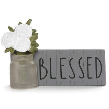Blessed Block with Jar of Flowers - Boscov's