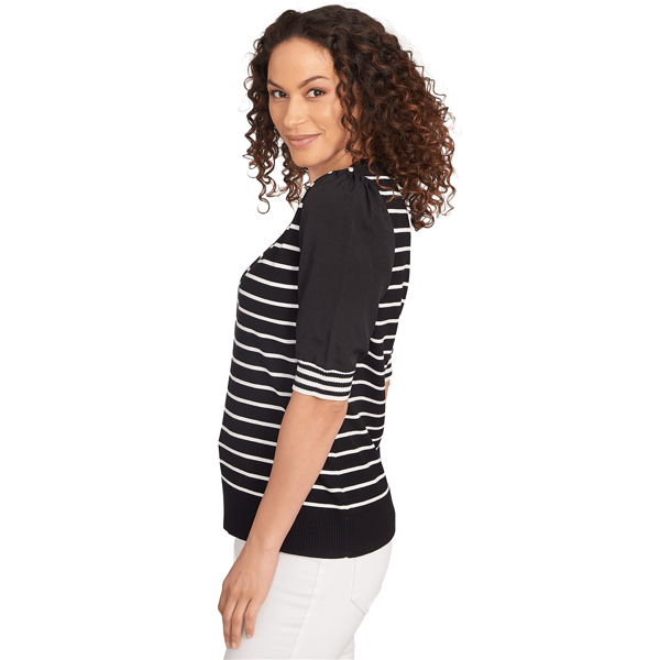 Petite Emaline Phoenix Stripe Two-in-One Puff Sleeve Sweater - Boscov's