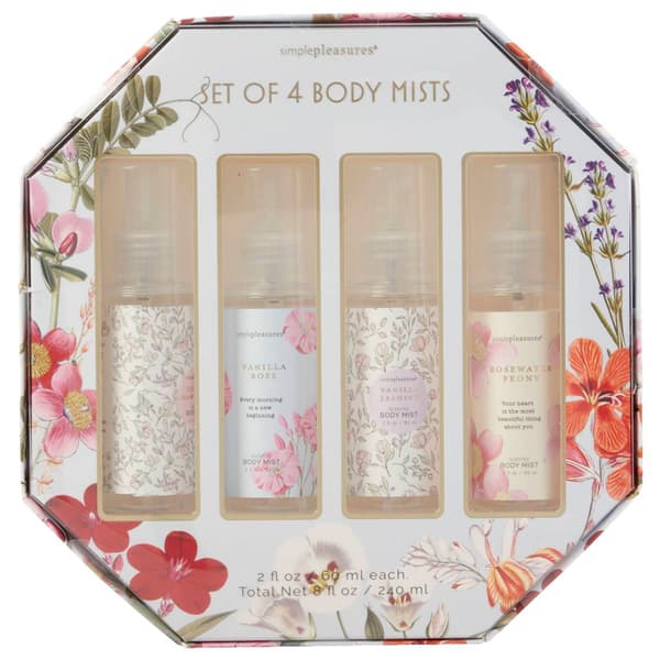 Simple Pleasures® 4pc. Body Mist Set - Red Flowers - Boscov's